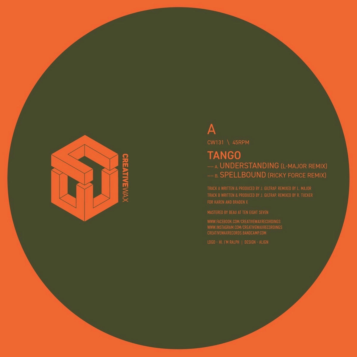 TANGO 'UNDERSTANDING / SPELLBOUND (REMIXES)' 12" – Planet Wax